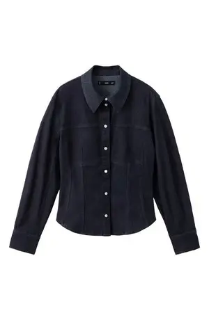 Mango Long-sleeve Denim Shirt With Seams