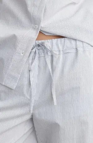 Mango Stripe Cotton Blend Pajama Pants