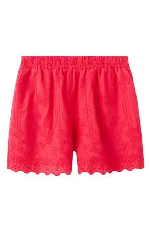 Mango Floral Embroidered Cotton Shorts