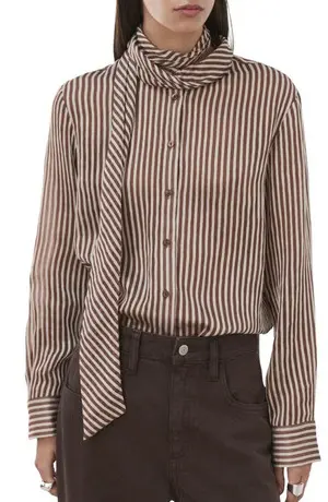 Mango Tie Neck Shirts For Women