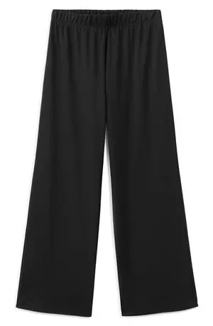 Mango Solid Cotton Pajama Pants - Black