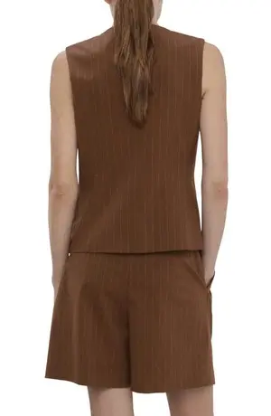 Mango Pinstripe Button Vest