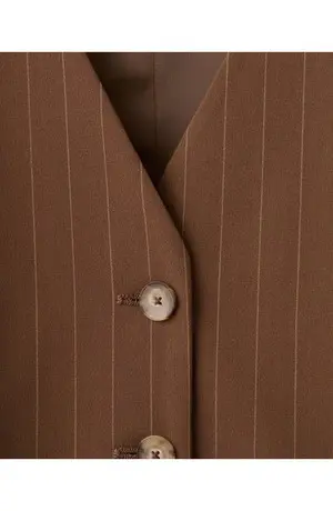 Mango Pinstripe Button Vest