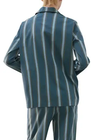 Mango Stripe Cotton Button-up Pajama Shirt