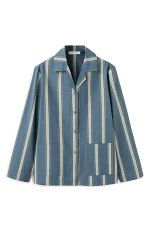 Mango Stripe Cotton Button-up Pajama Shirt