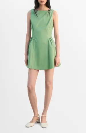 Mango Sleeveless Fit & Flare Cotton Minidress
