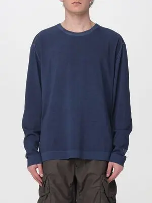 C.P. COMPANY Crew Neck Long Sleeve Cotton Sweater - Blue