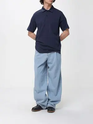 Dries Van Noten Basic Cotton Polo Shirt - Blue