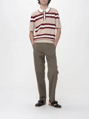 Dries Van Noten Striped Viscose Polo Shirt - Beige