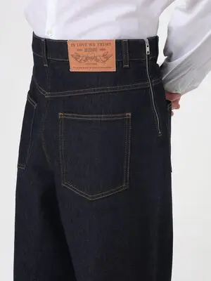 Moschino Wide-leg Jeans In Cotton - Denim