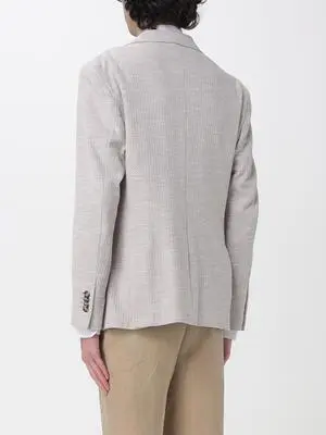 MANUEL RITZ Cotton And Linen Single Breasted Blazer - Beige