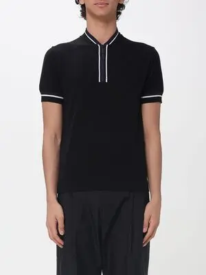 PAOLO PECORA Silk Polo Shirt - Black