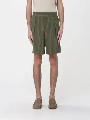 PAOLO PECORA Striped Stretch Cotton Shorts - Green