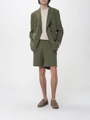 PAOLO PECORA Striped Stretch Cotton Shorts