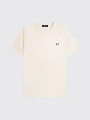 Fred Perry Cotton T-shirt With Mini Logo - Beige