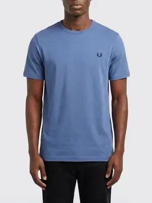 Fred Perry Cotton T-shirt With Mini Logo - Blue