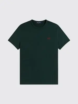 Fred Perry Cotton T-shirt With Mini Logo - Green