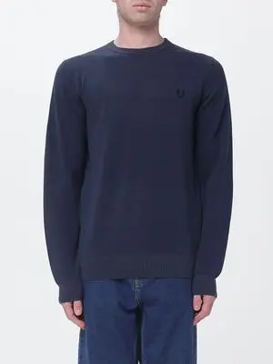 Fred Perry Textured Crew Neck Sweater - Blue