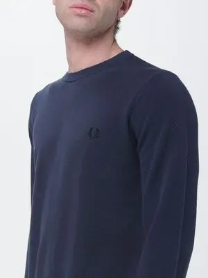 Fred Perry Textured Crew Neck Sweater - Blue