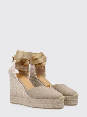 CastaÑer Chiara Canvas Espadrille Wedges - Beige
