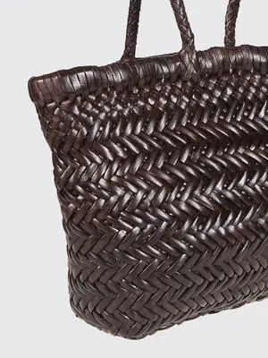 Dragon Diffusion Mini Flat Gora Woven Leather Bag - Brown