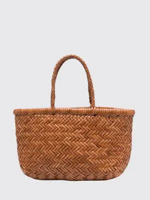 Dragon Diffusion Mini Flat Gora Woven Leather Bag - Cocoa