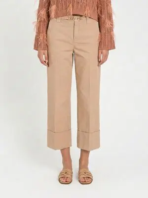 TWINSET Cropped Cotton Pants - Rope
