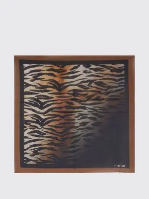 Pinko Logo Cotton Foulard - Brown