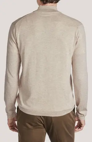 JACK VICTOR Daniel Quarter-zip Cotton Sweater