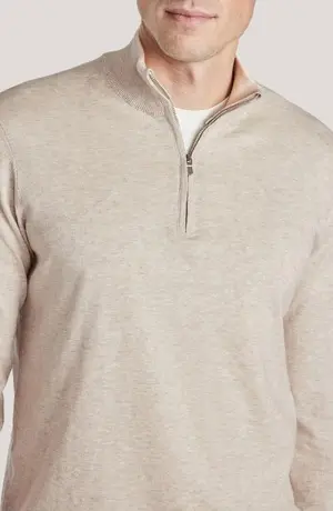 JACK VICTOR Daniel Quarter-zip Cotton Sweater