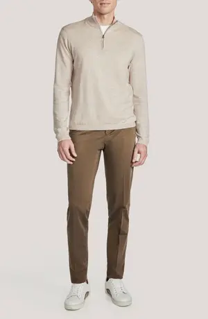 JACK VICTOR Daniel Quarter-zip Cotton Sweater