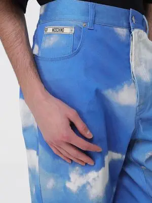 Moschino Printed Denim Straight Leg Jeans