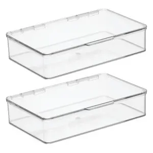 IDESIGN Stackable Hinged-lid Pantry Storage Boxset Of 2