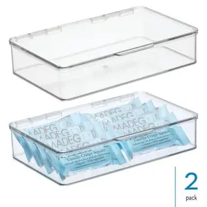 IDESIGN Stackable Hinged-lid Pantry Storage Boxset Of 2