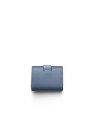 Prada Small Saffiano And Smooth Leather Wallet - Blue