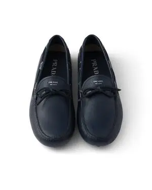 Prada Leather Driving Shoe - Blue