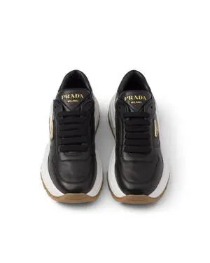 Prada Prax 01 Leather Sneakers - Black
