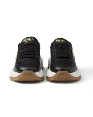 Prada Prax 01 Leather Sneakers - Black