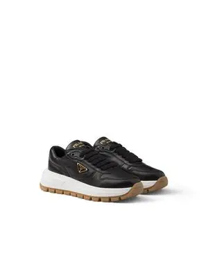 Prada Prax 01 Leather Sneakers - Black