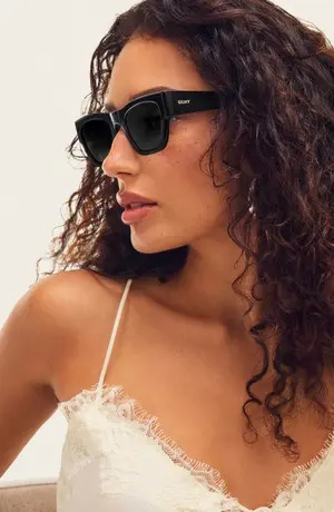 Quay 54mm Square Sunglasses - Black/smoke
