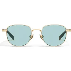 Quay Round Frame Sunglasses - Gold/aqua