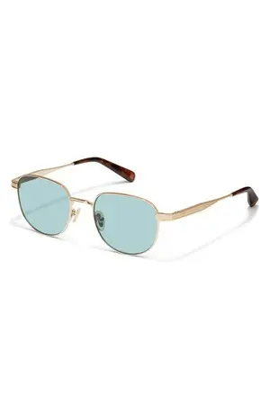 Quay Round Frame Sunglasses - Gold/aqua