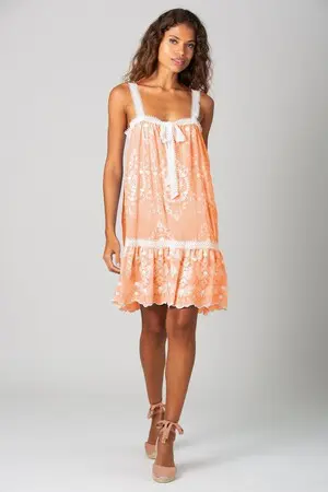 Miguelina Havana Floating Flower Mini Dress - Yellow