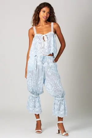 Miguelina Nell Embroidered Voile Bloomers