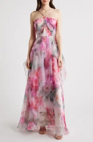 Eliza J Floral Print Ballgown
