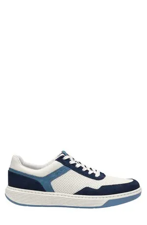 Johnston & Murphy Dawson Sneaker - White Full Grain/blue/navy