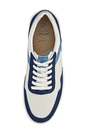 Johnston & Murphy Dawson Sneaker - White Full Grain/blue/navy