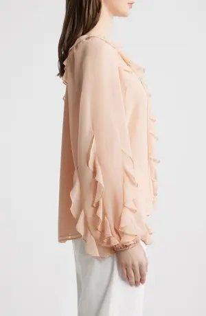 Kobi Halperin Kaytya Ruffle Tie-neck Top - Chai