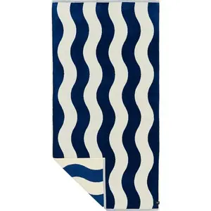 SLOWTIDE Stripe Beach Towel - Deep Pool