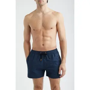 SAVE THE DUCK Ademir Swim Trunks Navy Blue Pinstriped